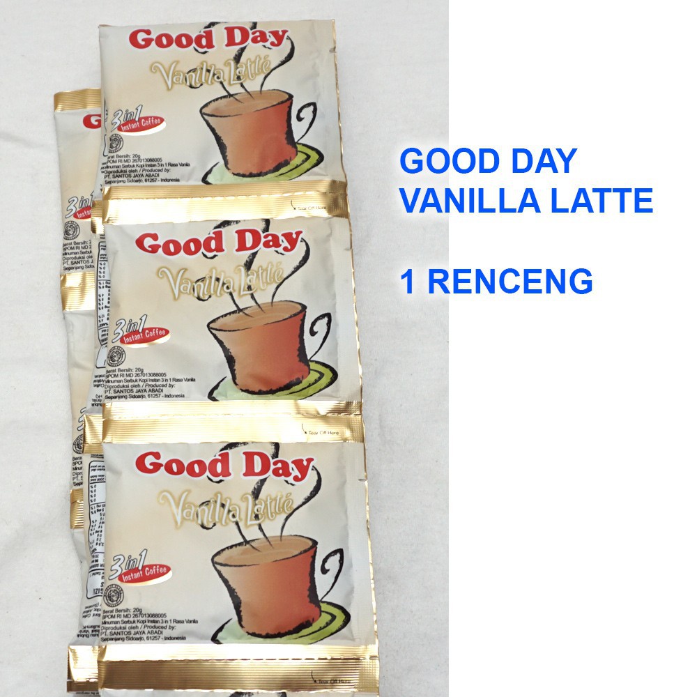 Jual Kopi Good Day Vanilla Latte isi 10 sachet/RENCENG | Shopee Indonesia