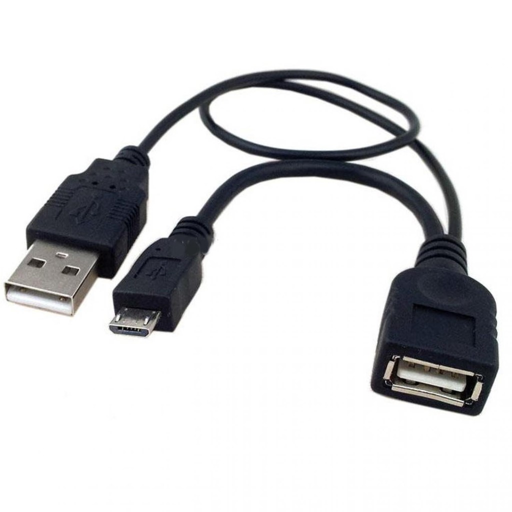 Jual OTG MicroUSB to USB Male and Female Cable HUB Kabel colokan 2 port ...