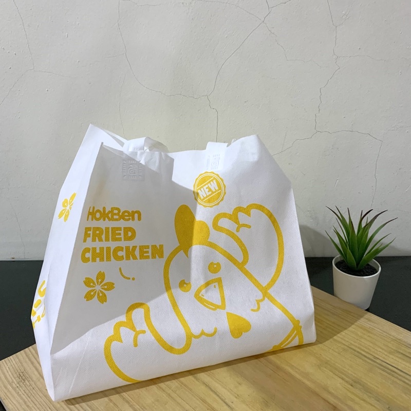 Jual Tote Bag Tas Kain Hokben Hoka-Hoka Bento Besar Asli Spunbond ...