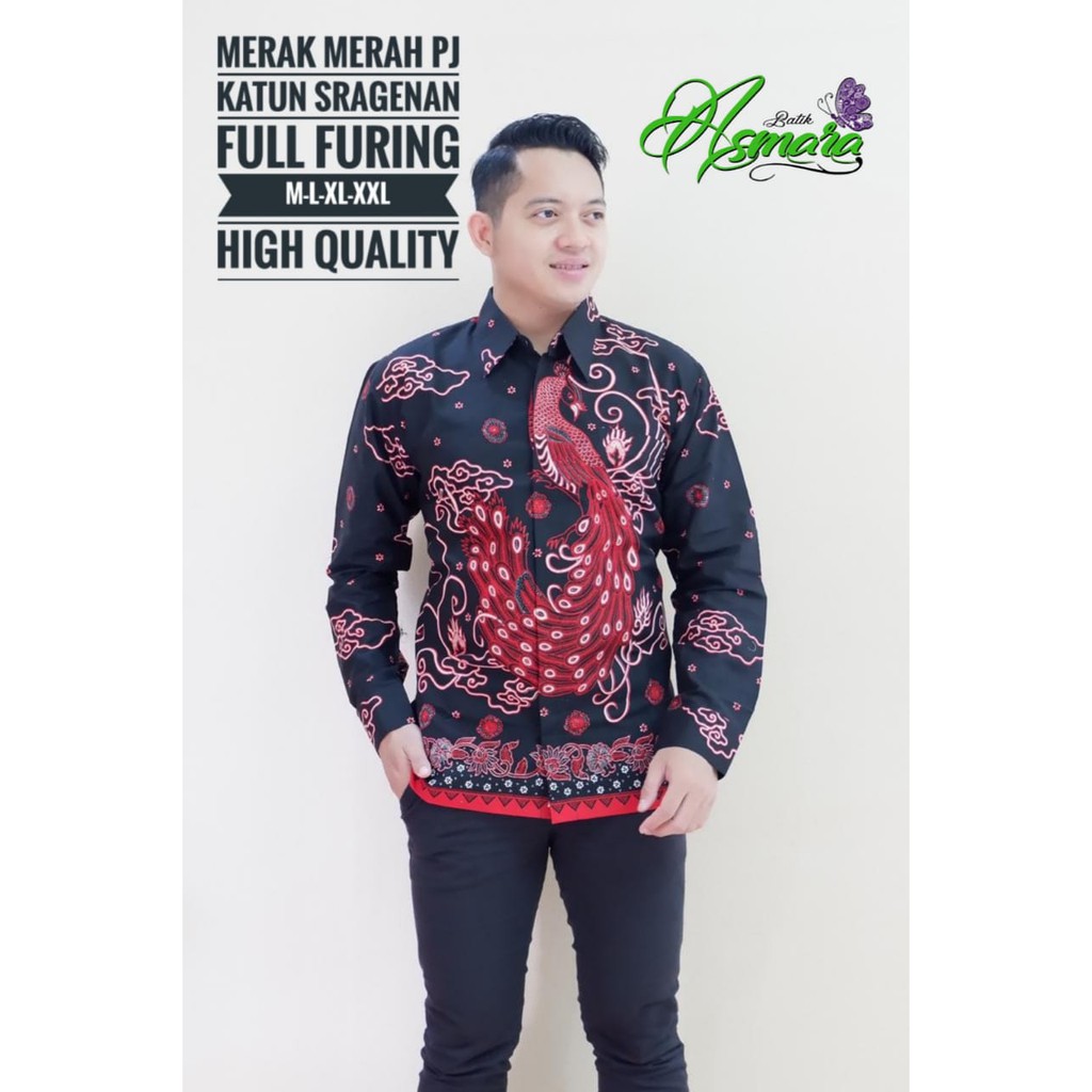 Jual MERAK MERAH ASMARA BAJU KEMEJA BATIK PRIA SOLO LENGAN PANJANG ...