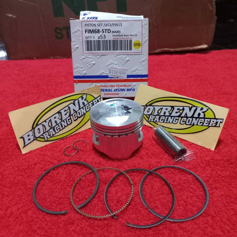 Jual PISTON KIT SEHER SET FIM 68 KAZE PIN 13 UKURAN STD 50 100 150 200 ...
