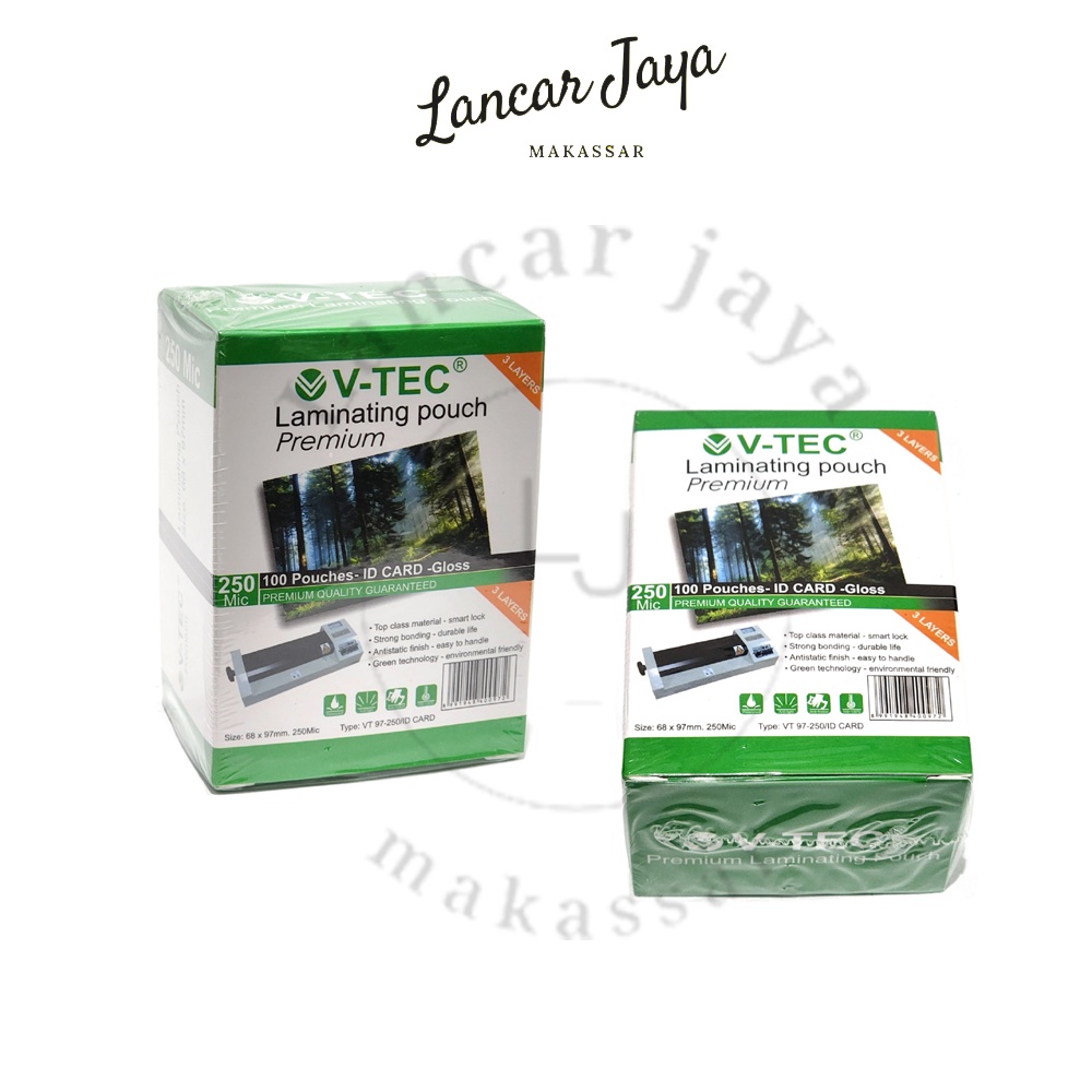 Jual Plastik Laminating Laminating Film VTEC V-TEC KTP ID CARD 250 Mic ...