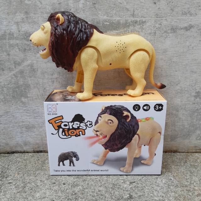 Jual Mainan Singa Bisa Jalan Bersuara Baterai Hewan Lion Anak Edukasi ...