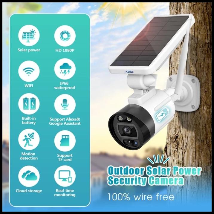 Jual Solar Ip Camera Cctv Wifi Tenaga Matahari Kerui Sensor Gerak Alexa ...