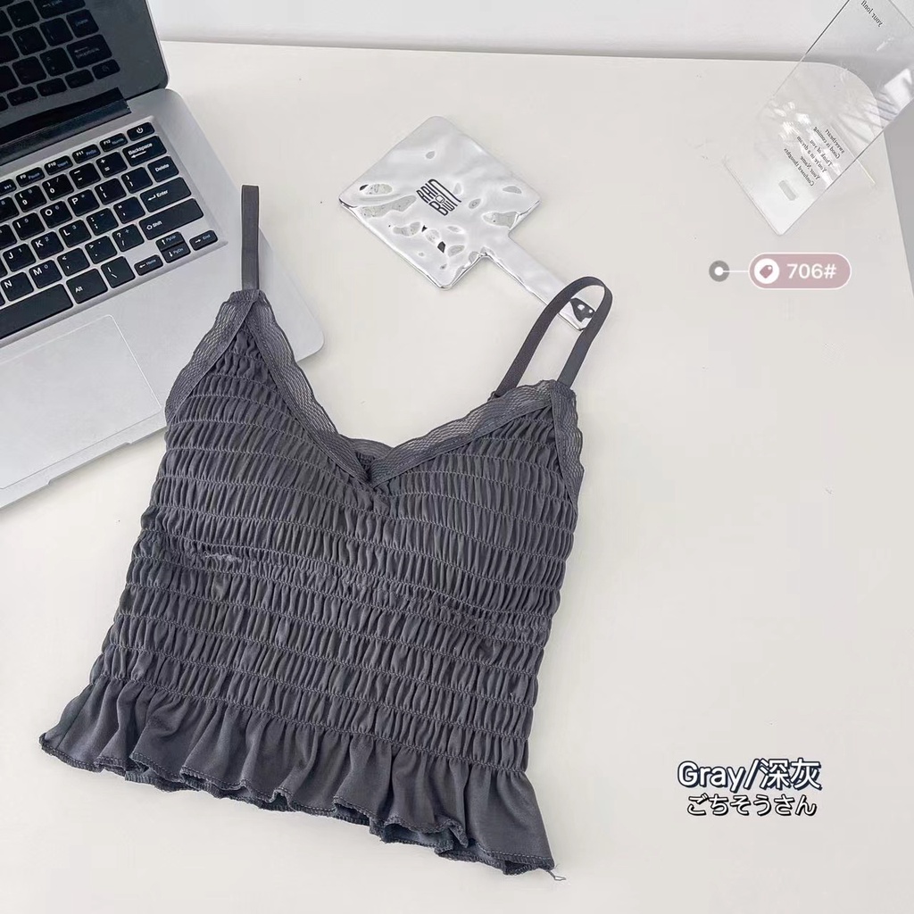 Jual HOHO_HWANG (B-333) Bra Wanita Sports Bra Aksen Hem Lace dengan Pad ...