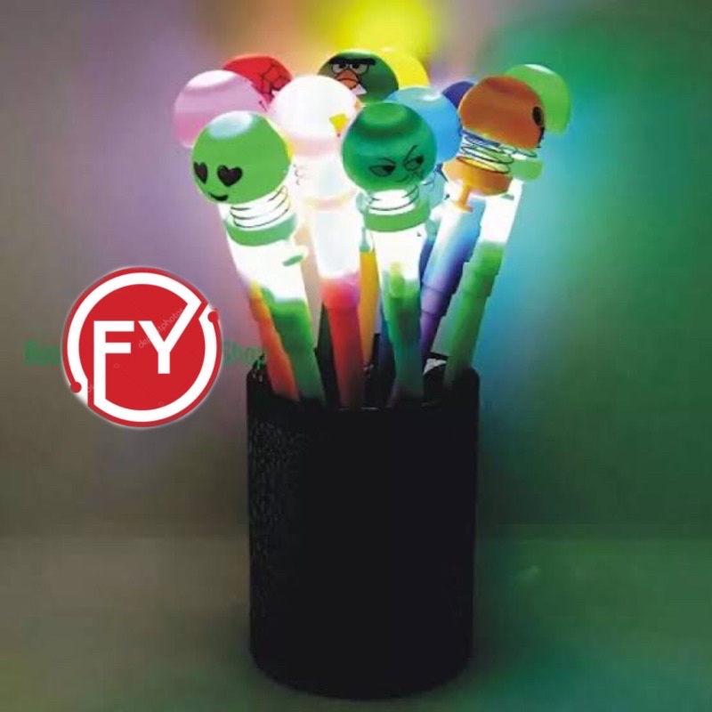 Jual Pulpen Gel Unik Emoji Peer + Lampu / 1 Pcs Pulpen Emoticon Warna ...