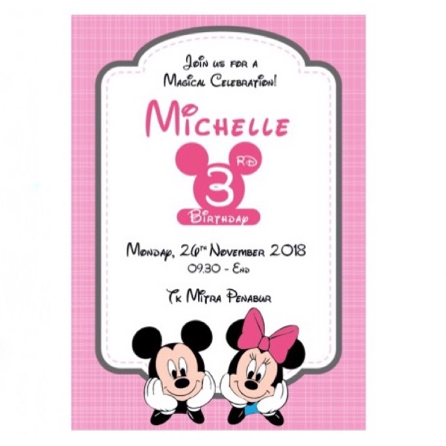 Jual Undangan Mickey Minnie Mouse | Shopee Indonesia