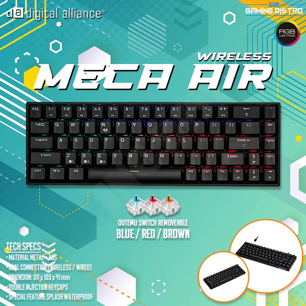 Jual Digital Alliance Meca Air Black RGB Wireless Mini Mechanical ...