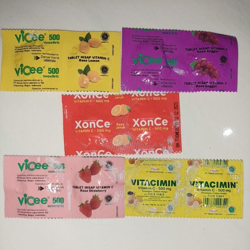 Jual Vitamin c vitacimin 500mg xonce vicee. Isi 2 tablet hisap. Murah ...
