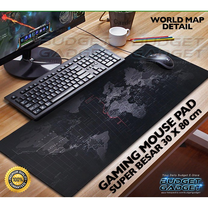 Jual Gaming Mouse Pad Besar 300 x 800 mm Motif Peta Dunia | Shopee ...