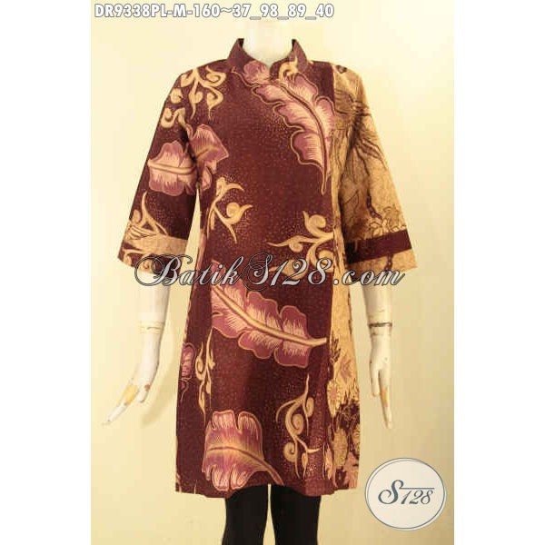 Jual Dress Batik Wanita Muda Kekinian Kombinasi 2 Motif Model Kerah ...