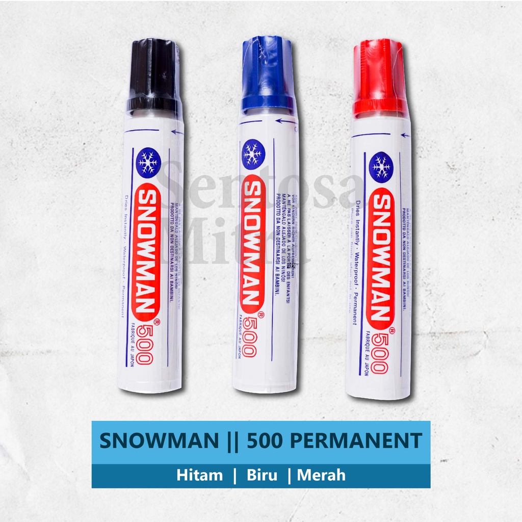 Jual Snowman Spidol Permanent Besar Jumbo 500 Tinta Hitam Biru Merah ...