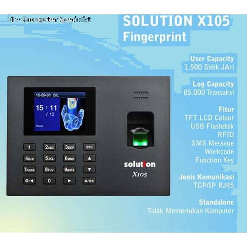 Jual Fingerprint Solution X105 - Mesin Absensi Solution X105 | Shopee ...