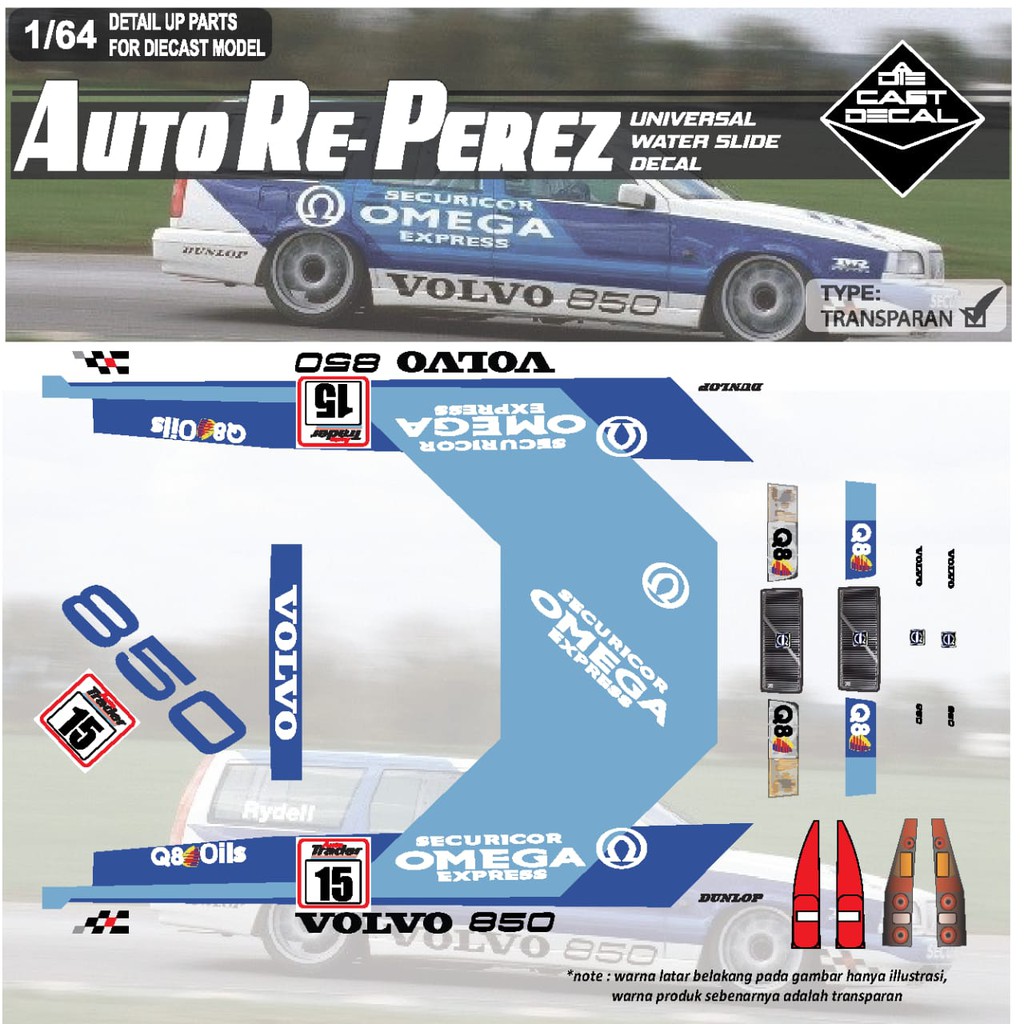 Jual Decal Hotwheels Autoreperez - Volvo 850 Livery Omega Securicor ...