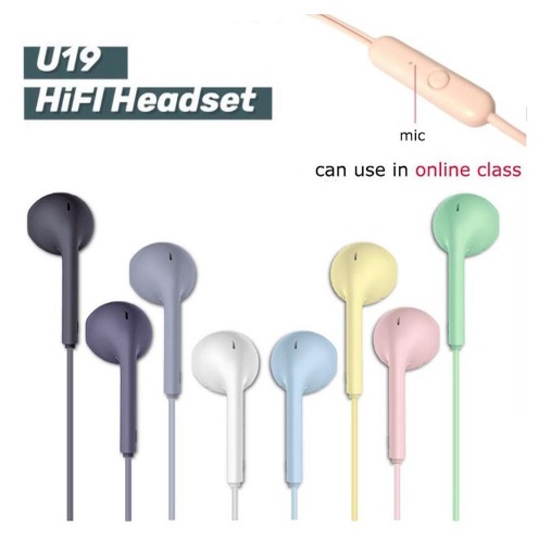 Jual HEADSET EARPHONE HANDSFREE HF VIRAL U19 MACARON SUPER BASS MURAH ...