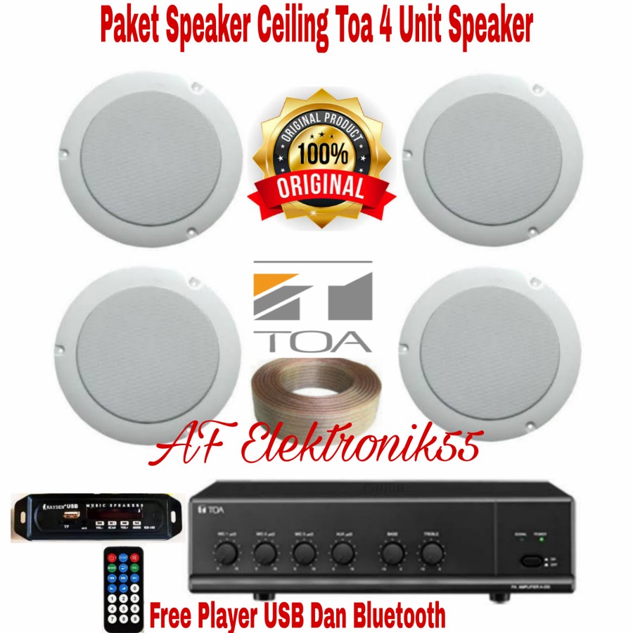 Jual Paket Speaker Ceiling Toa 4 Unit Speaker Indoor Full Toa Original ...
