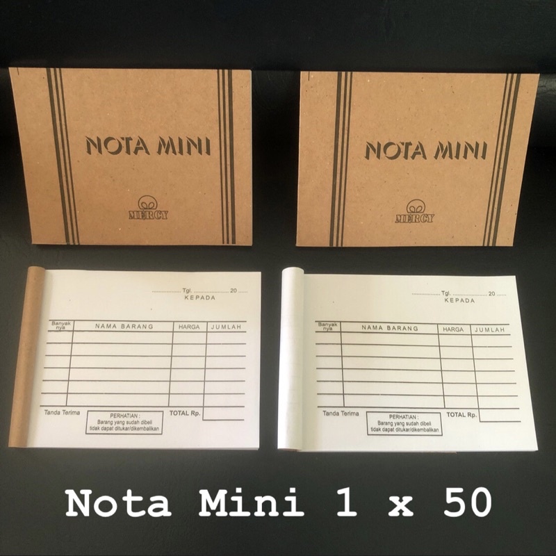 Jual Nota Mini Biasa 1 Ply 50 Lembar - Nota Mini - Ukuran 8x11cm Nota ...