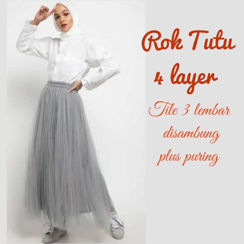 Jual Rok tutu panjang 4 layer premium | Shopee Indonesia
