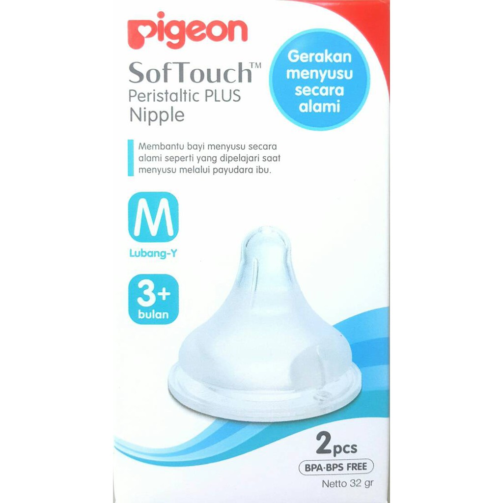 Jual Pigeon Peristaltic Plus size M isi 2 Wide Neck Nipple Teat Dot | Shopee Indonesia