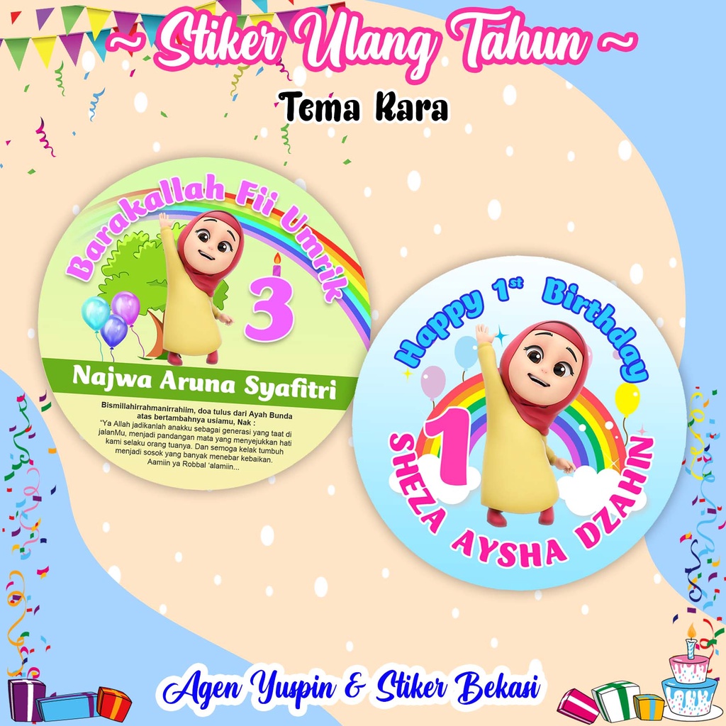 Jual SuperLarisStore Stiker Ulang Tahun Tema Rara / Stiker Ultah ...