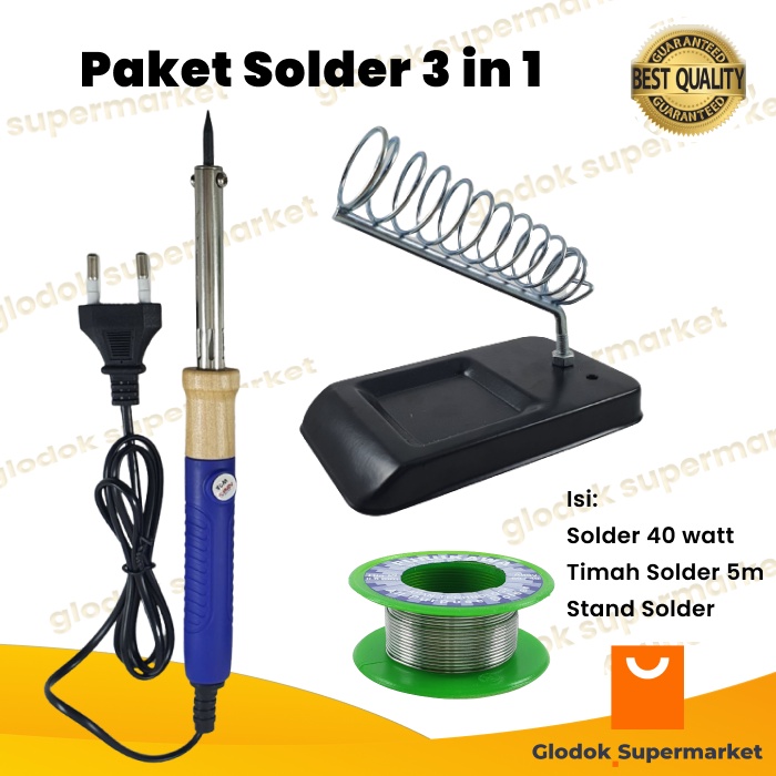 Jual Toolset Alat Solder 3 in 1 Paket Solder Timah Standing | Shopee ...