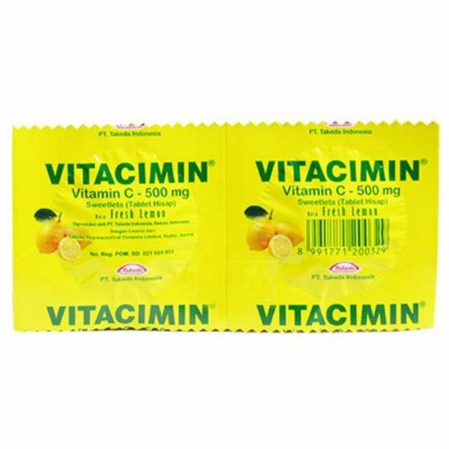 Jual Vitacimin Vitamin C 500mg Fresh Lemon / Orange / Blueberry / Fruit ...