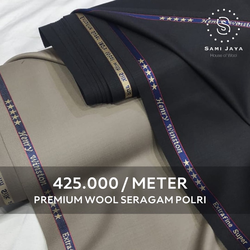 Jual (per 0,25m) Kain Bahan Seragam Polri PREMIUM WOOL Henry Winston/Charles Clayton Atasan ...