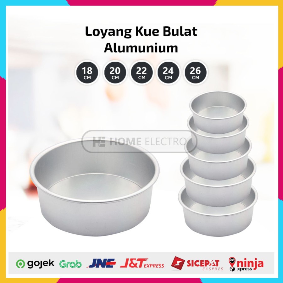 Jual Loyang Kue Bulat Alumunium Round Cake Mold 18cm/20cm/22cm/24cm ...