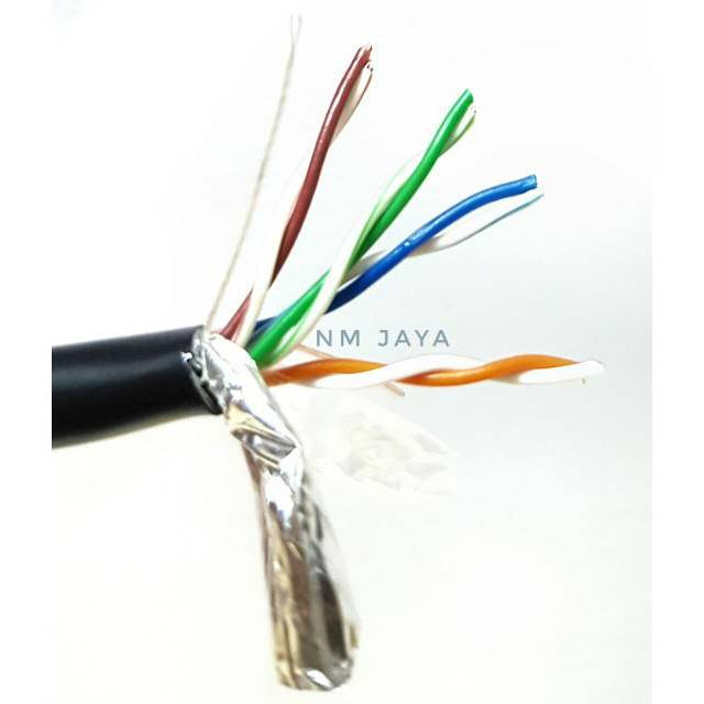 Jual Kabel Lan Outdoor 200 meter FTP Cat5e Spectra Hitam Kabel Polos ...
