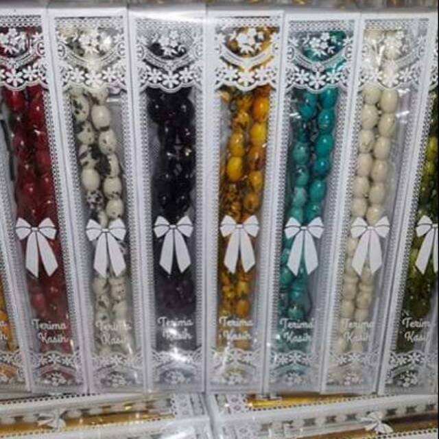 Jual ( isi 50pcs ) TASBIH BATU KEMASAN MIKA MOTIF | Shopee Indonesia