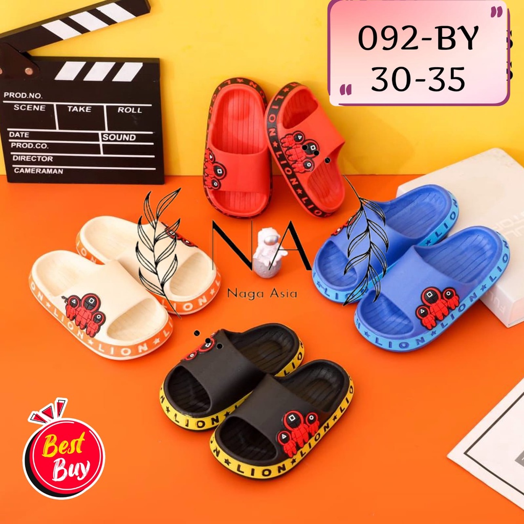 Jual SANDAL ANAK SQUID GAME 092 By (24-35) / SANDAL SLOP ANAK COWOK ...