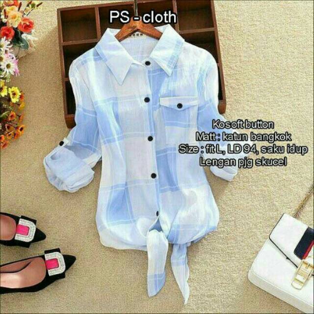 Jual Hem Kosoft Button / Baju kemeja import bangkok | Shopee Indonesia