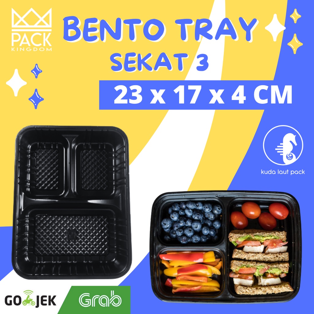 Jual TEMPAT BENTO 3 SEKAT, MIKA BENTO, BENTO TRAY - BOX BENTO - LUNCH ...