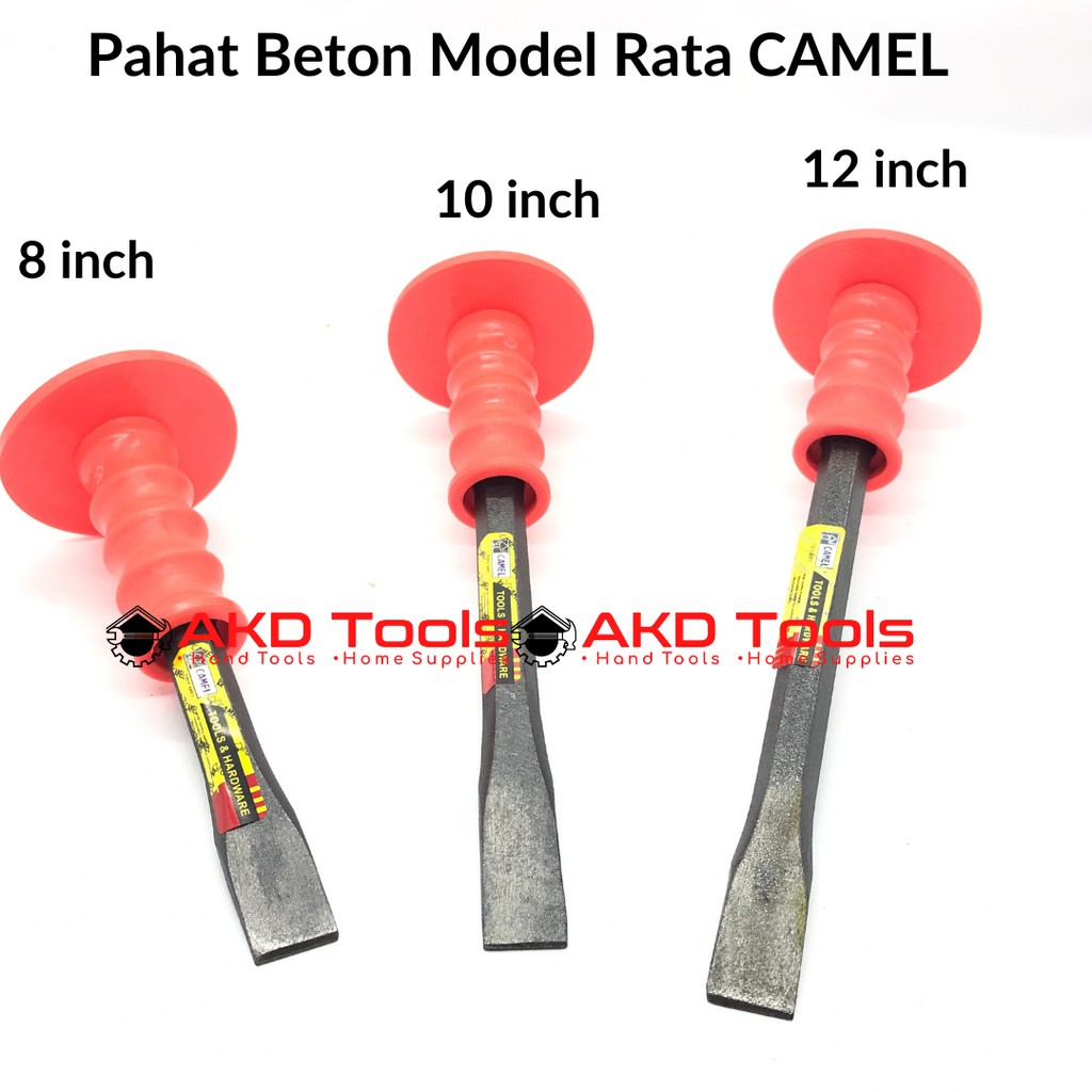 Jual Pahat Beton Topi RATA dan LANCIP CAMEL 8" 10" 12" Inch | Gagang ...