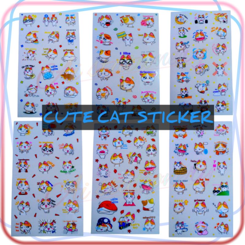 Jual AI'S - STIKER KUCING LUCU 2 LEMBAR / CUTE CAT STICKER / STIKER ...