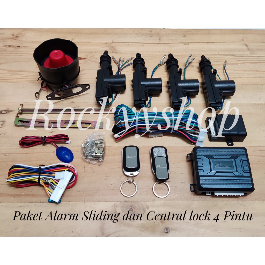 Jual Paket Alarm Mobil model remote Sliding + Central lock 4 pintu ...