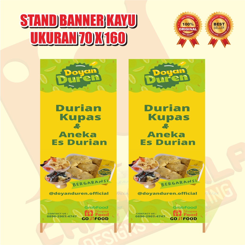 Jual SEGITIGA BANNER UKURAN 70 X 160 CM - STAND BANNER KAYU ES DUREN ...