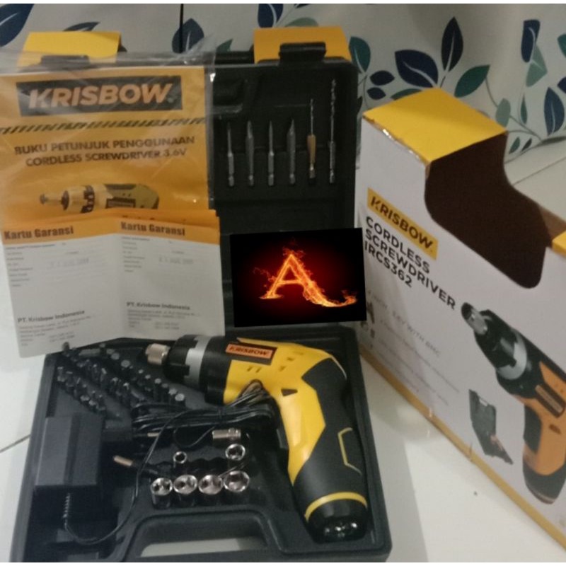 Jual Krisbow Mesin Bor Obeng Cordless Set Screwdriver 3 6 Volt Shopee