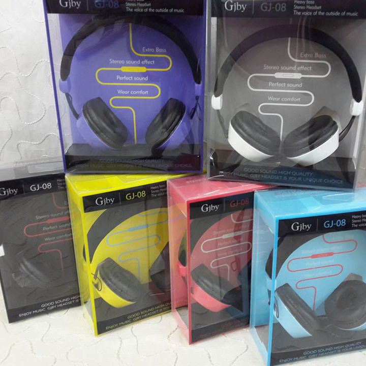 Jual Headphone & Handsfree GJBY GJ-08 (Stereo + Mic ) | Shopee Indonesia