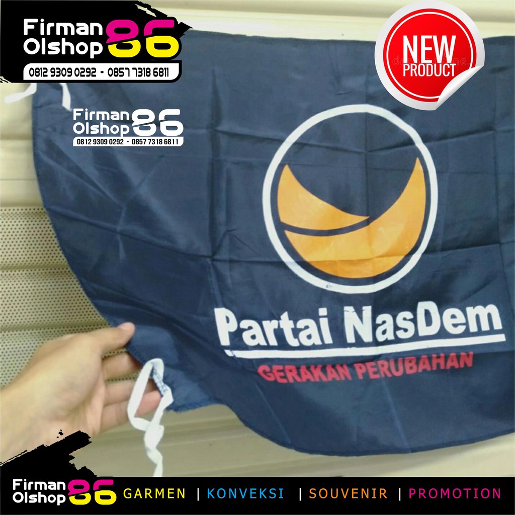 Jual BENDERA PARTAI NASDEM NEW PRODUK UKURAN 60X90CM ISI 100 LEMBAR ...