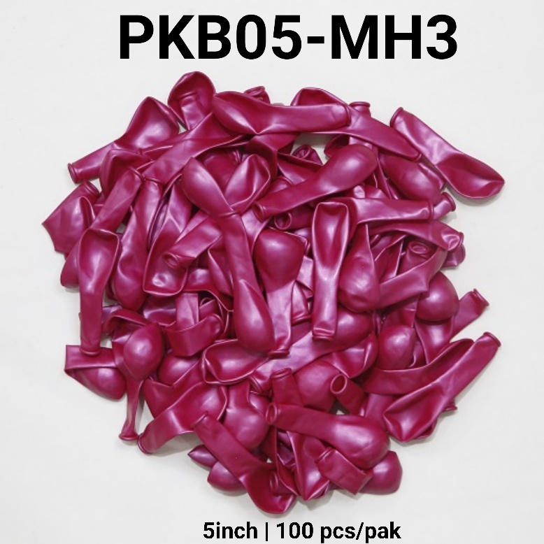 Jual PKB05-MH3 Balon latex 5 inch 1 pak 100 metalik hot pink fuschia ...
