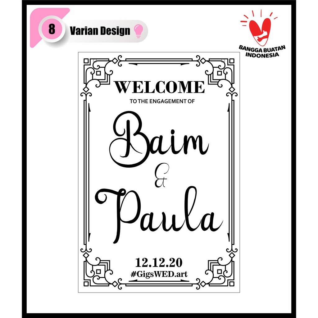 Jual Acrylic wedding sign /akrilik sign / welcome board / engagement ...