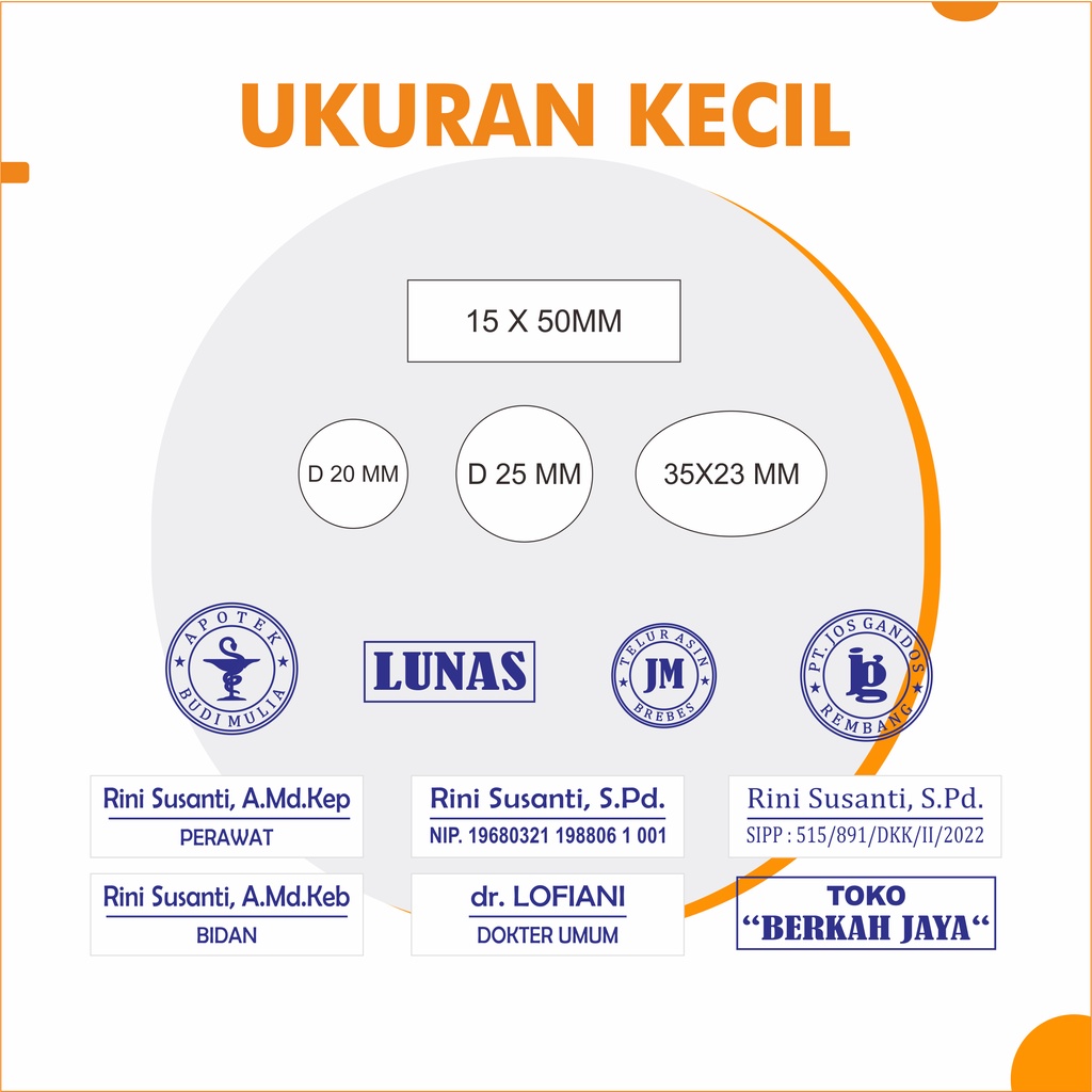 Jual Stempel Kantor Sekolah Nama Usaha Nama NIP Dokter Perawat Dinas ...
