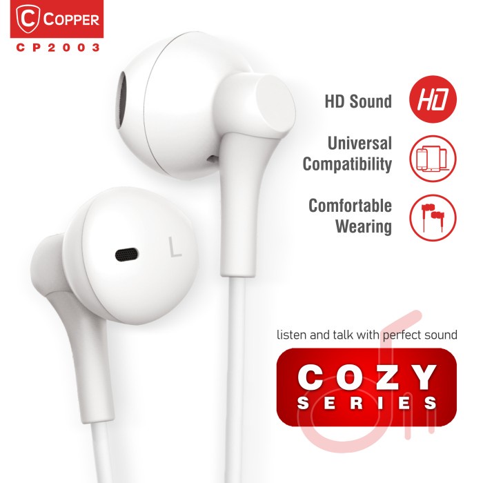Jual COPPER COZY Series Earphone / Headset / Handsfree - VX13 | Shopee ...