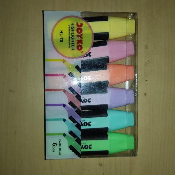 Jual {{ BISA COD }} SET STABILO JOYKO Highlighter Berwarna HL-70 Pastel Color 1 Set 6 Pcs ...