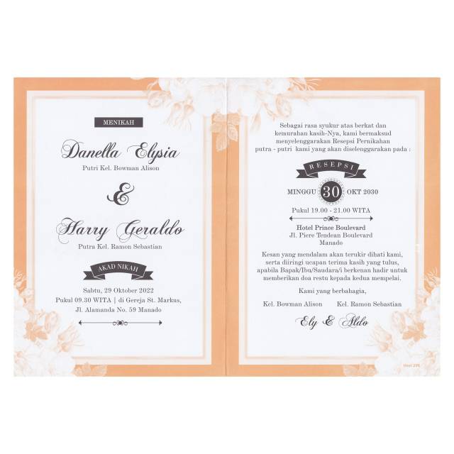 Jual Cetak Undangan Pernikahan Hepi 298 Free Denah | Shopee Indonesia