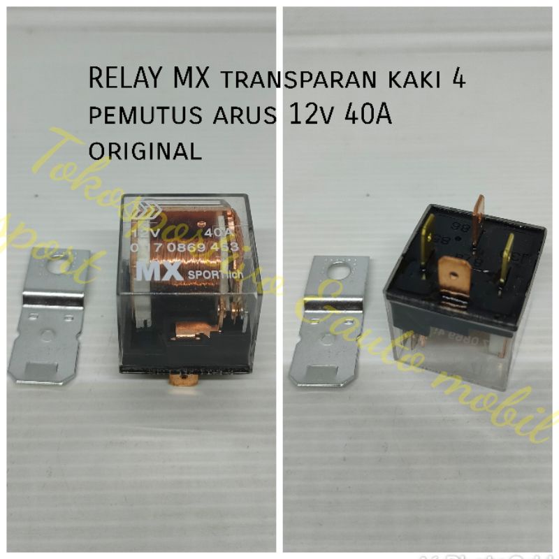 Jual RELAY MX relay mx transparan 4 kaki-4pin 87A pemutus Arus 12v 40A ...