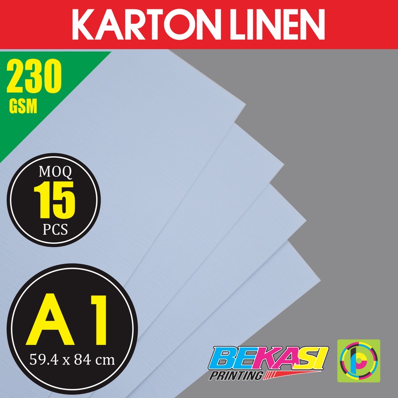 Jual Kertas Karton Carton LINEN PUTIH 230 GSM Ukuran A1 59.4x84 cm isi ...