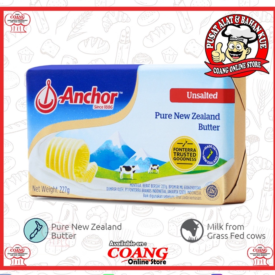 Jual ANCHOR UNSALTED BUTTER 200 GR - PREMIUM BUTTER FROM NEW ZEALAND ...