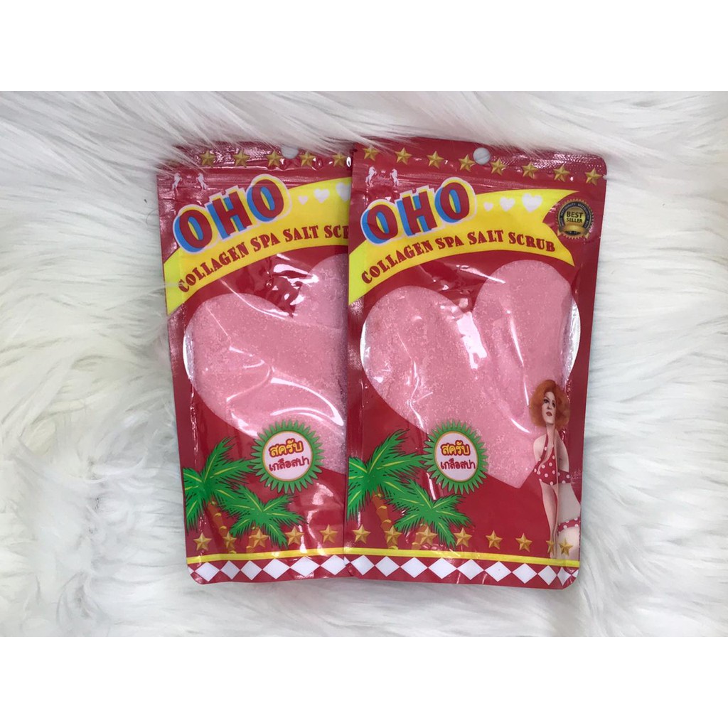 Jual Lulur Badan OHO Collagen SPA Salt Scrub original thailand 300g ...